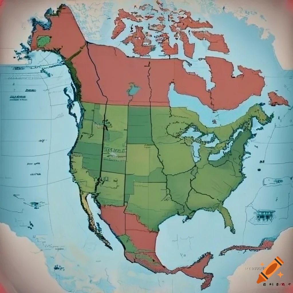 Topographical map of the midwestern united states on Craiyon