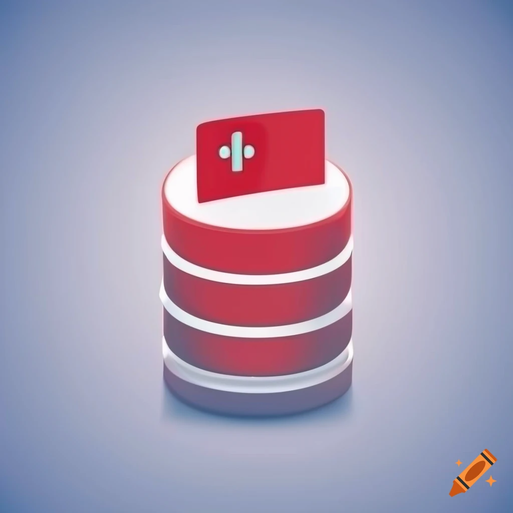 Modern icons of a database file and medical symbol on Craiyon