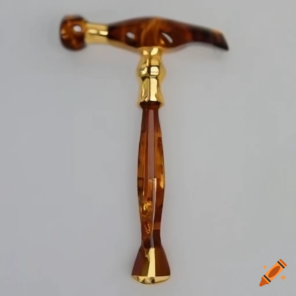 Crystal brown and gold hammer on Craiyon