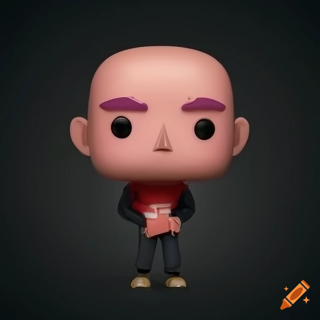 Funko pop man with unique head and nose in advanced chibi art style on ...