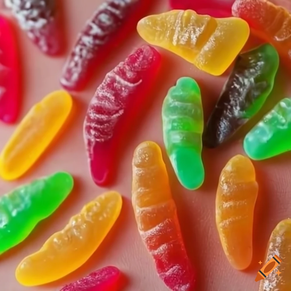 Homemade gummy cicada candies on Craiyon