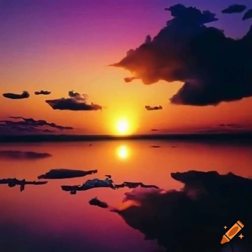 Sunset scene on Craiyon