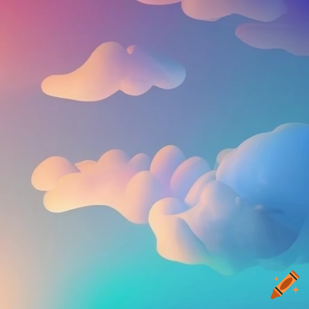 Cloud wallpaper with light colors on Craiyon