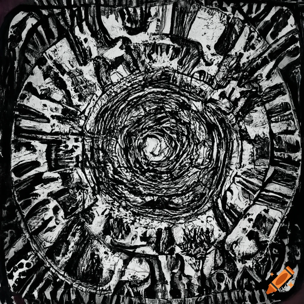 Black and white analogue horror noisecore album cover art on Craiyon