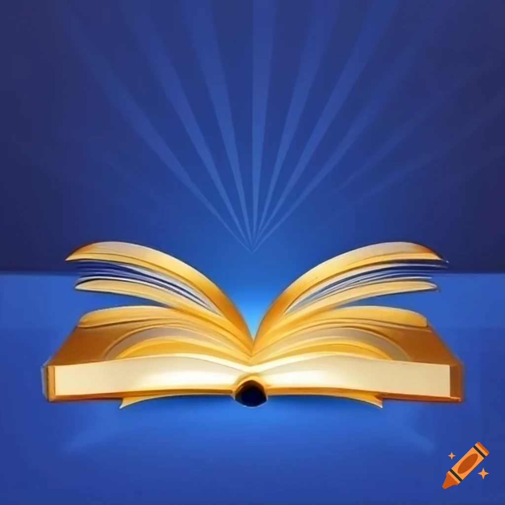 Beautiful blue and gold book on Craiyon