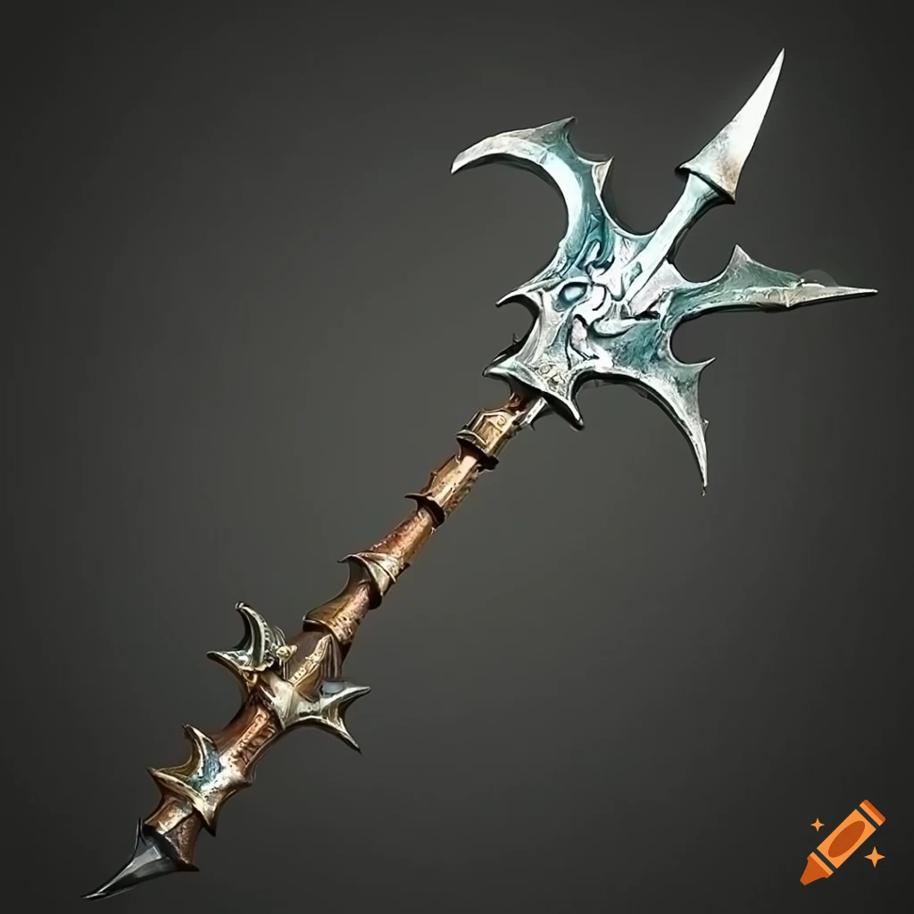 Fantasy halberd weapon on Craiyon
