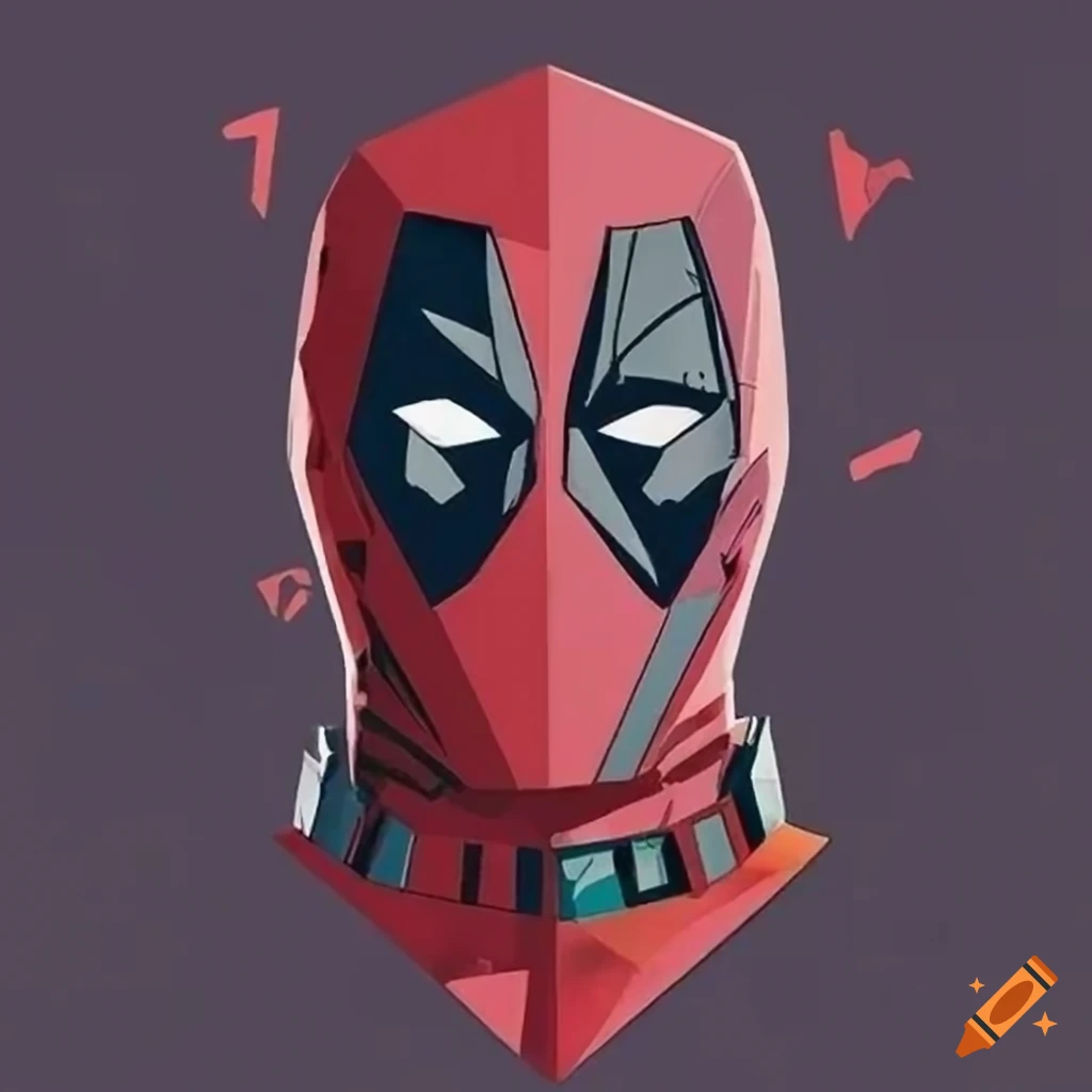 Geometric style Deadpool movie logo poster on Craiyon