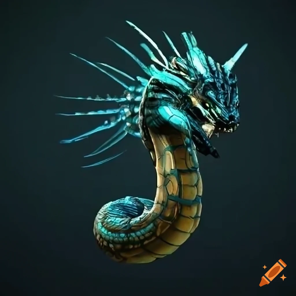 Robotic winged serpent on Craiyon