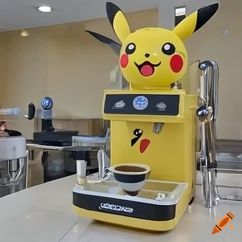 Pikachu-themed coffee machine on Craiyon