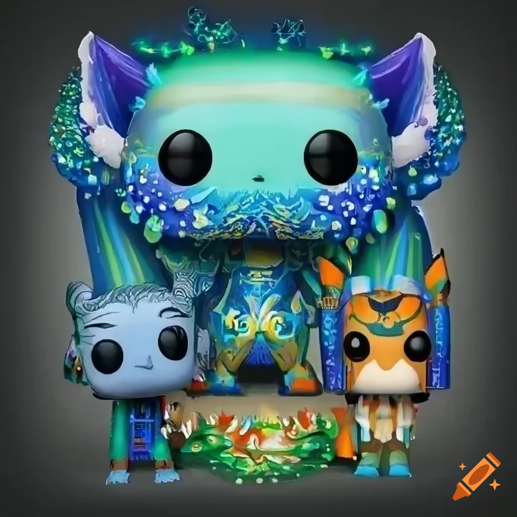 Funko Pop world in colored pencil style depicting a tribal ancient art ...