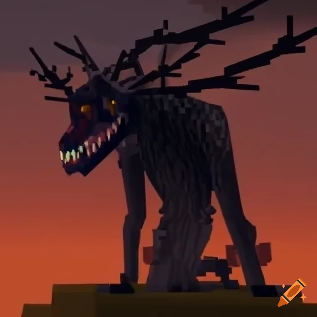 Minecraft-style wendigo screenshot on Craiyon