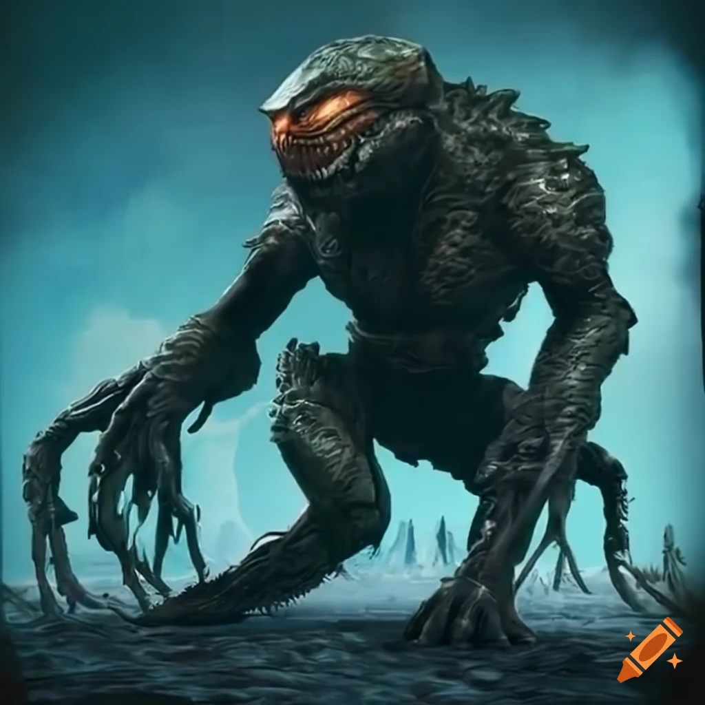 Scifi creature resembling the thing and Halo Flood on Craiyon