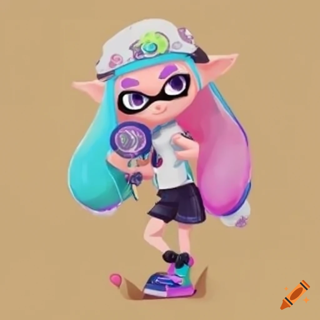 Original splatoon idol character with pastel fashion style on Craiyon