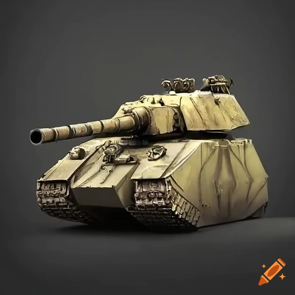Maus tank transformed into a 40k dreadnought on Craiyon