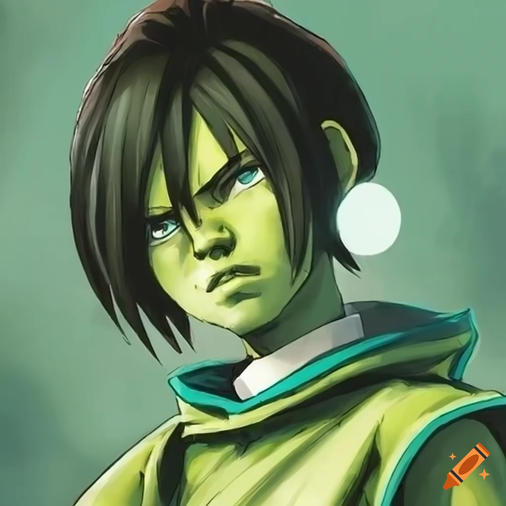 Toph as the hulk on Craiyon