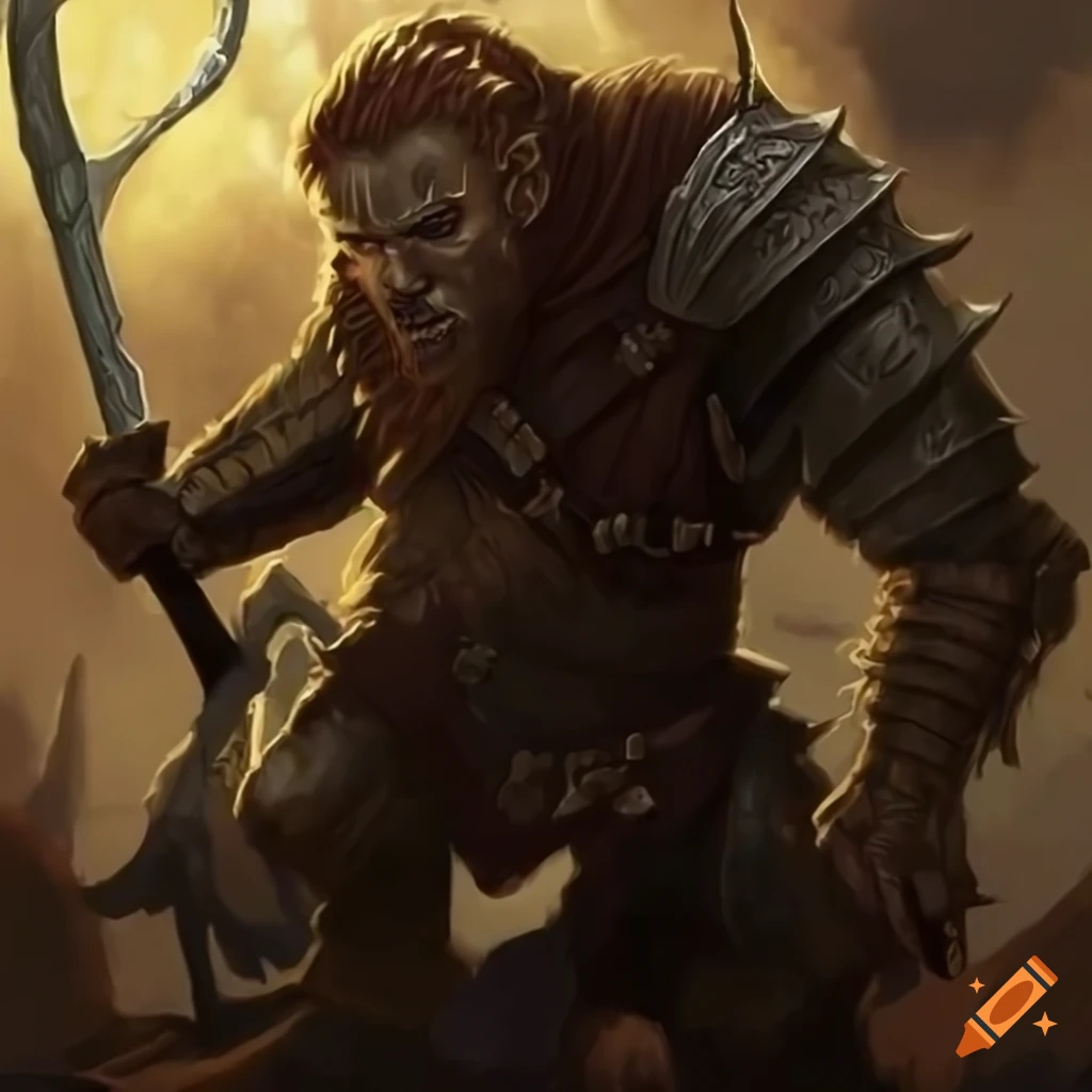 D&d goliath with a glaive on Craiyon