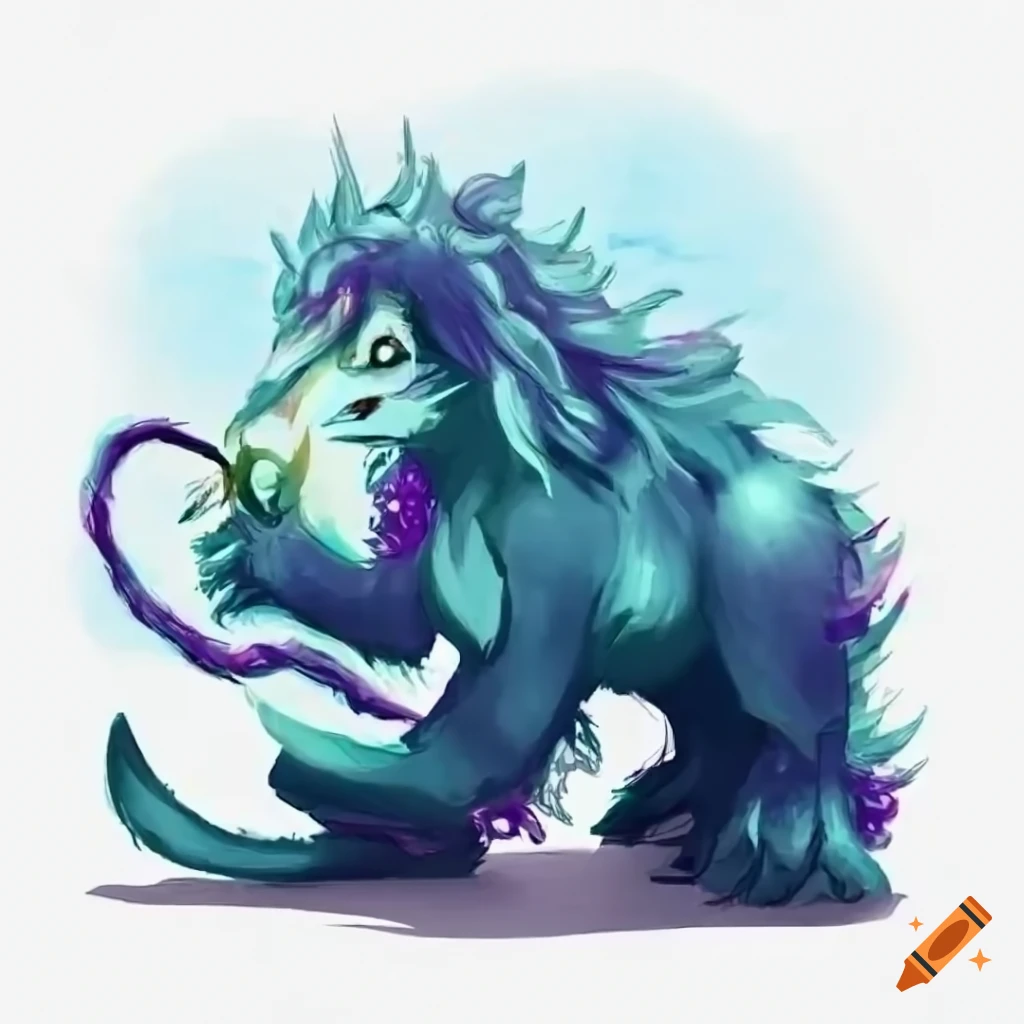 Elegant and graceful mythical quadrupedal creature with expressive eyes and long tail on Craiyon