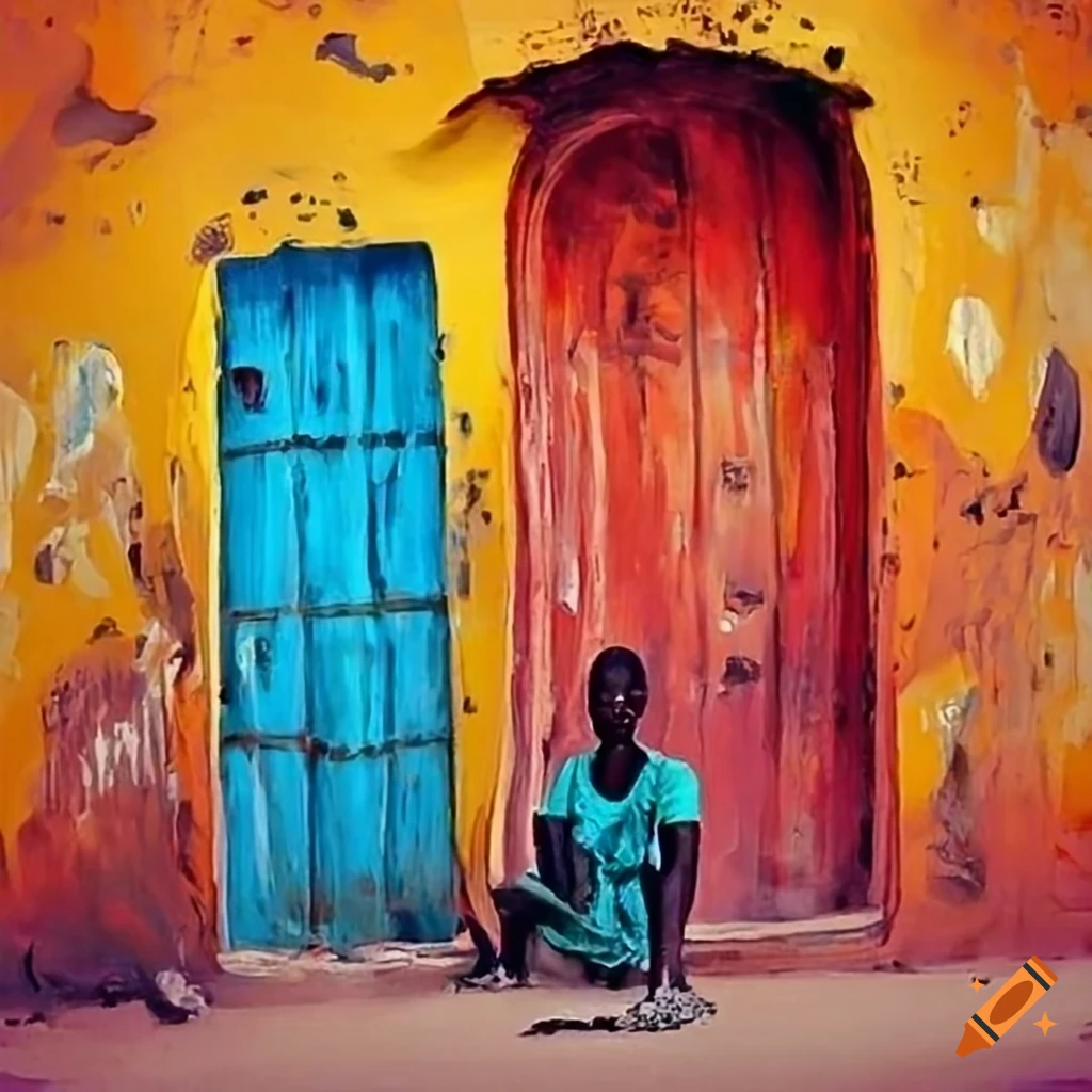 African paint from ile de gorée, senegal on Craiyon