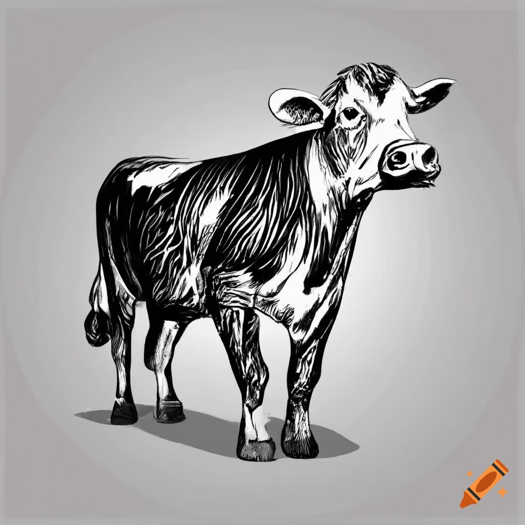 Cow with a red horse mane on Craiyon