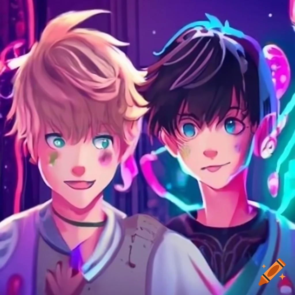 Two boy gamers on Craiyon