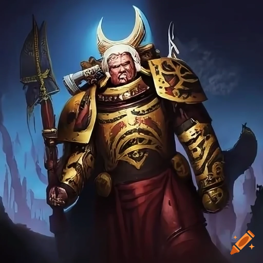 Emperor warhammer 40k with a familiar face on Craiyon