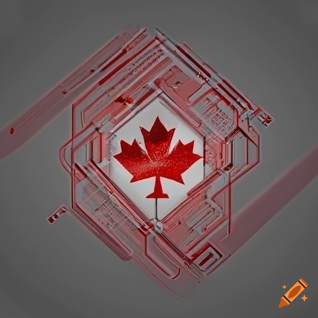 Canadian flag tech wallpaper on Craiyon