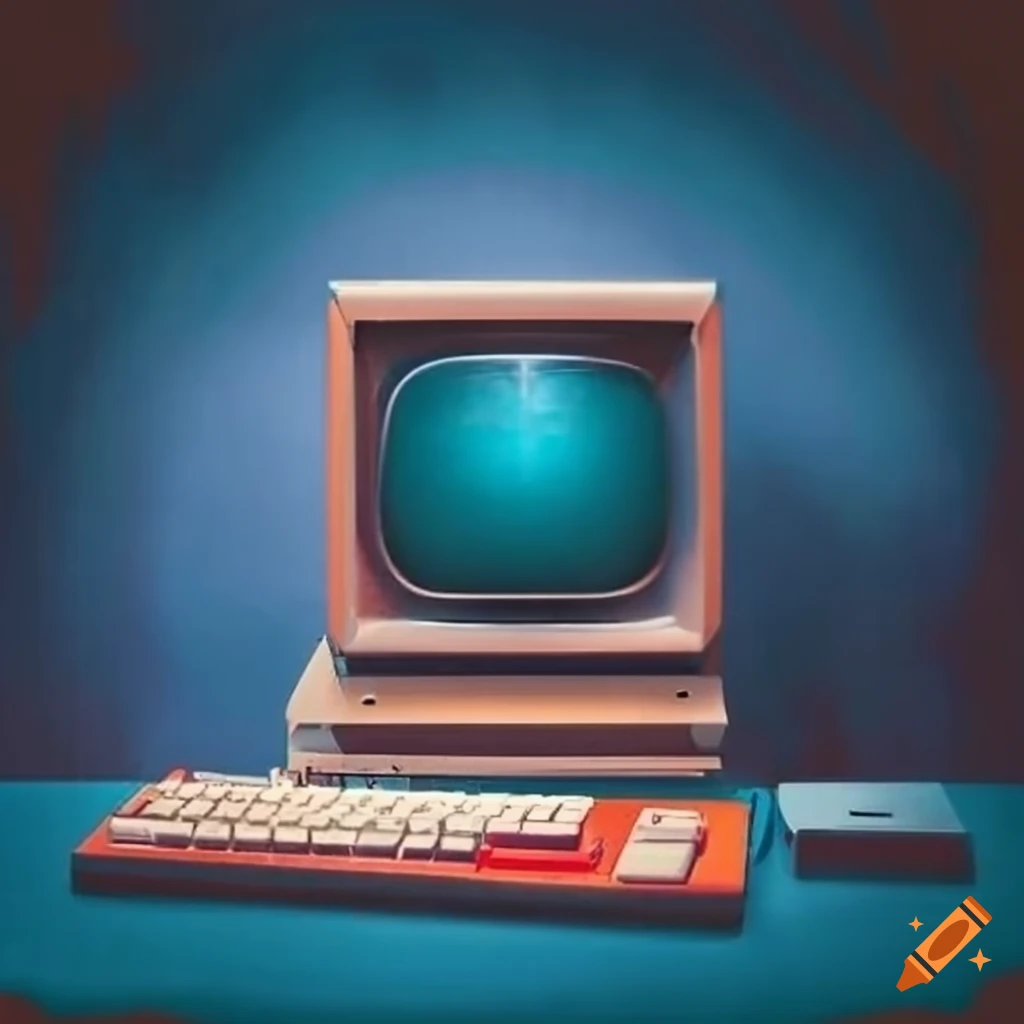 Vintage sci-fi ad for collectible retro computer on Craiyon