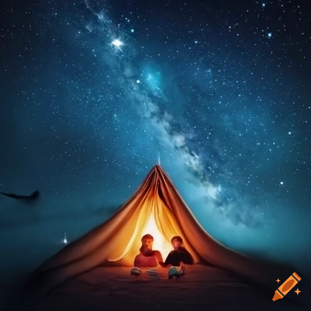 People sleeping under the stars in a realistic setting on Craiyon