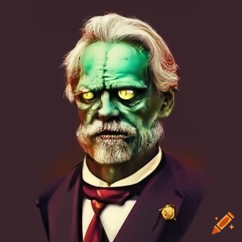 Zombie president james a. garfield illustration on Craiyon