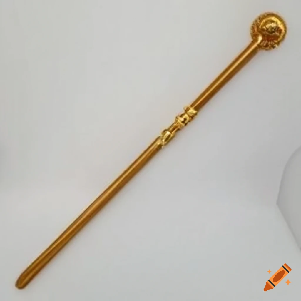 Nurturer green and gold long staff on Craiyon