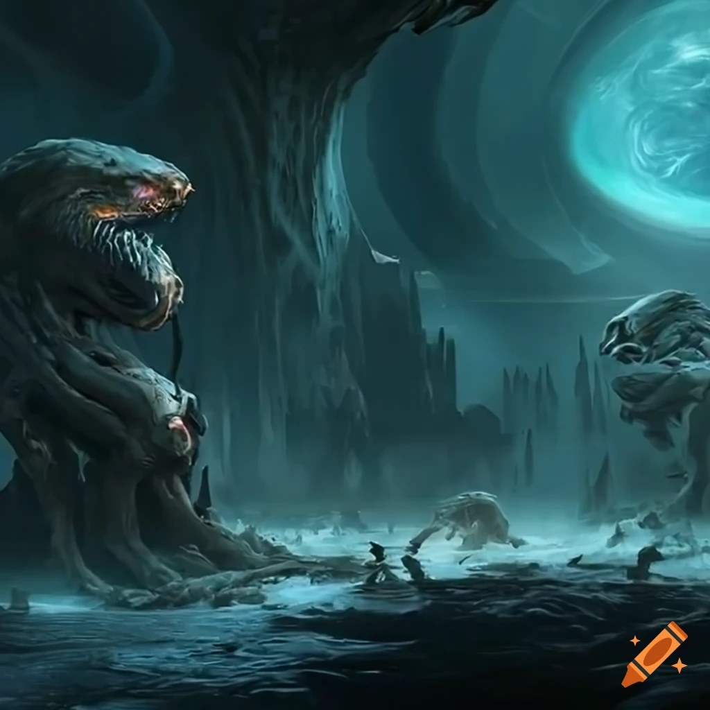 Sci-fi composition featuring elements of the halo flood creatures on ...