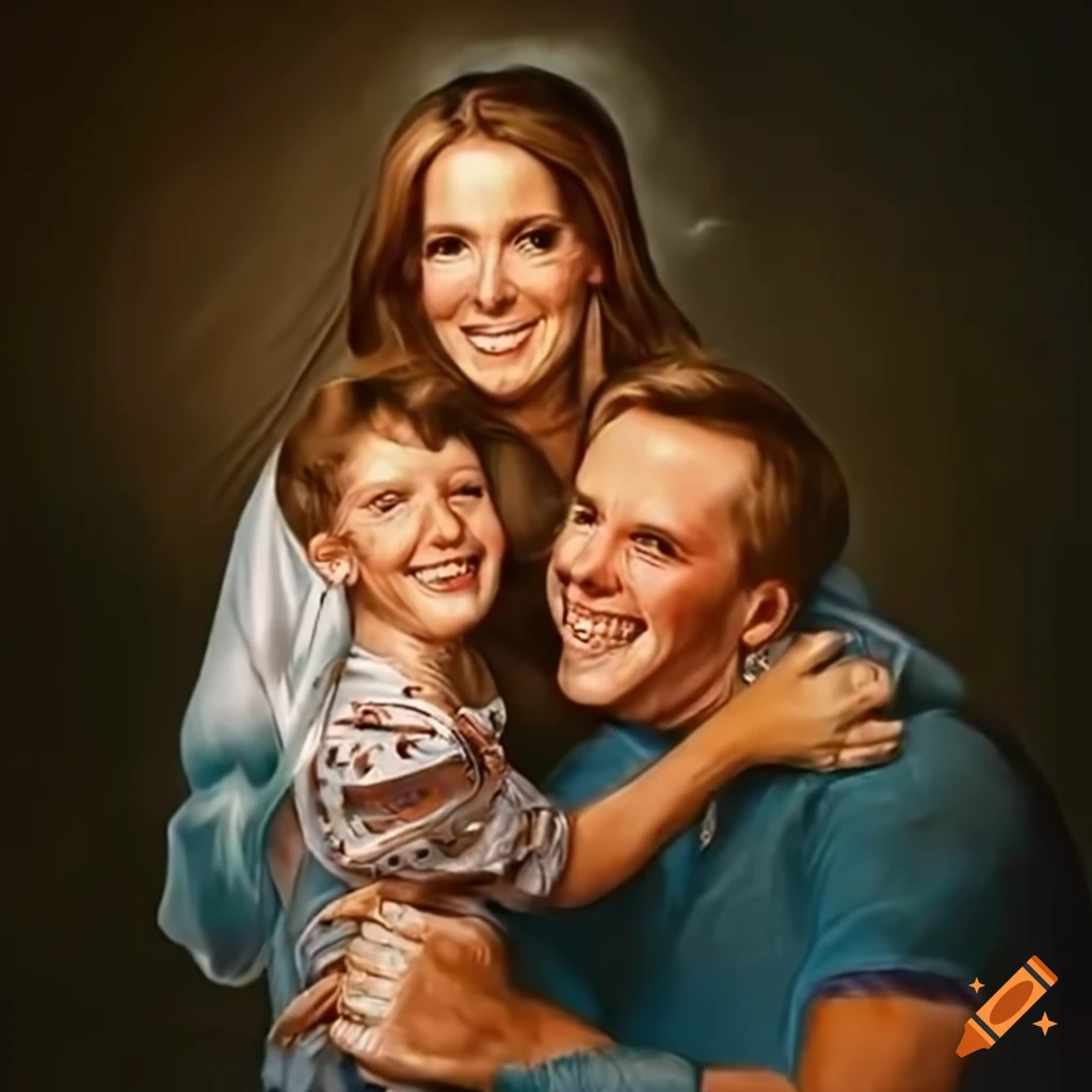 Portrait of a conservative American family on Craiyon