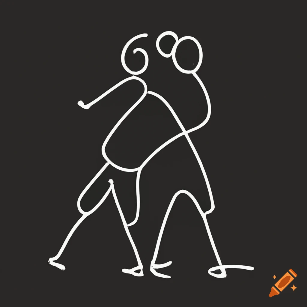 Silhouette friends with a glowing fat stickman figure on Craiyon