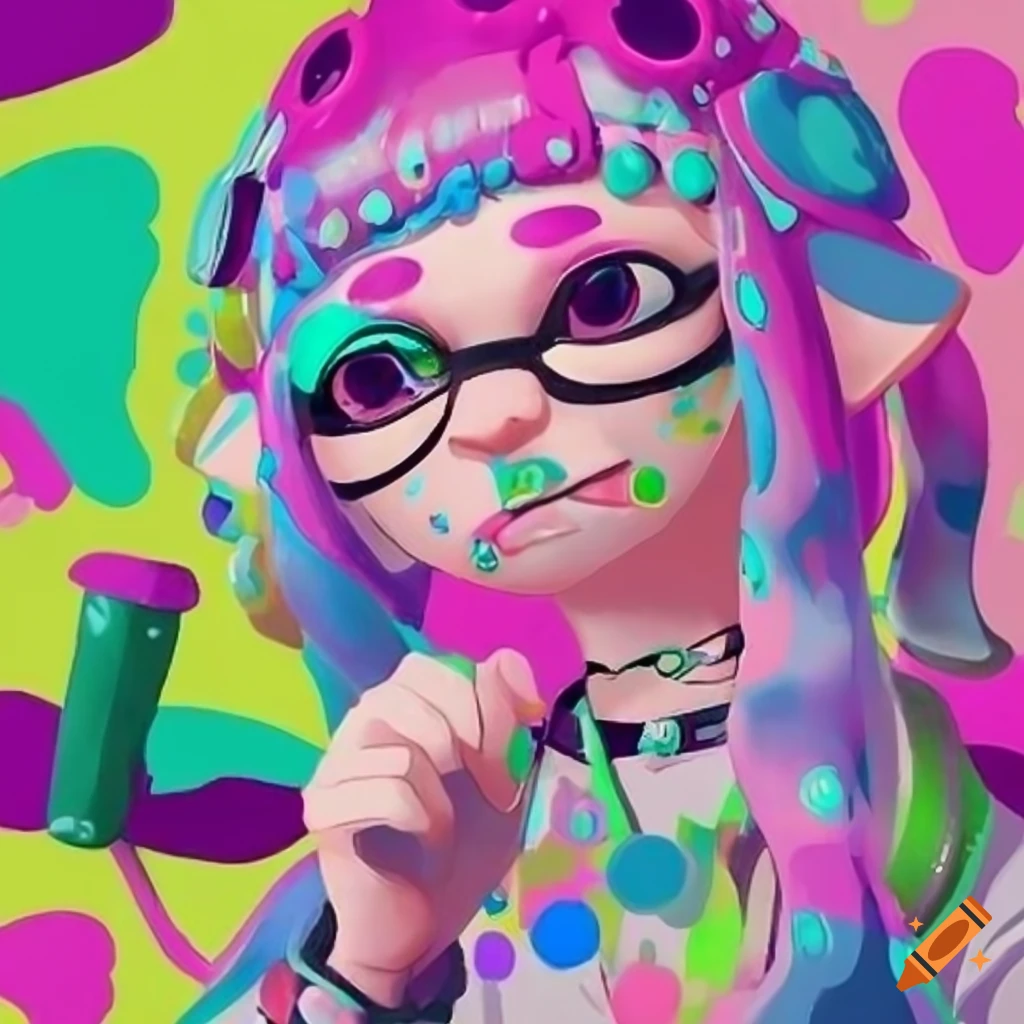 Original splatoon idol character with decora kei aesthetic on Craiyon