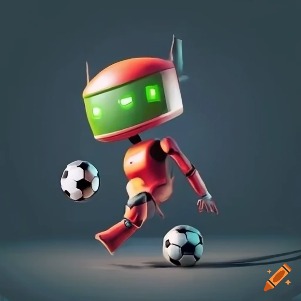 Bot playing soccer on Craiyon