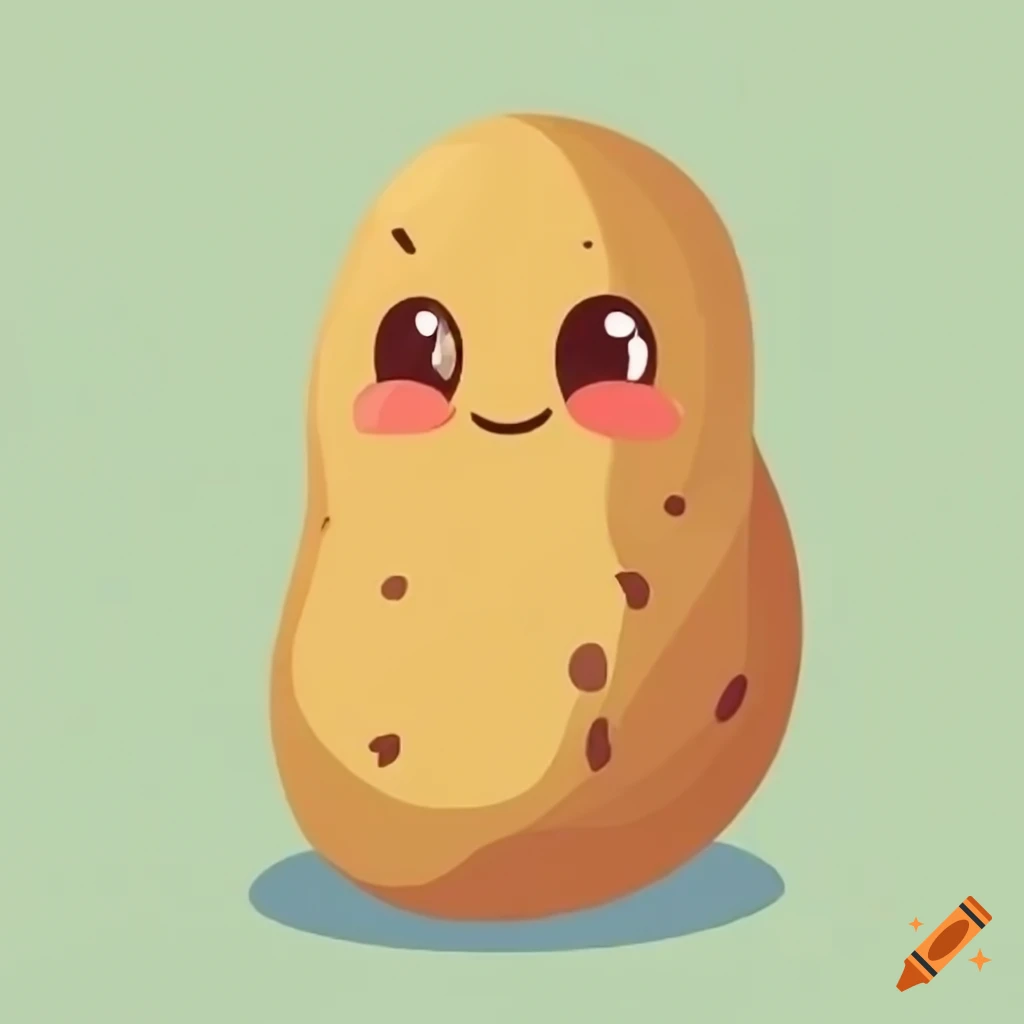 Cute cartoon-style potato icon on Craiyon
