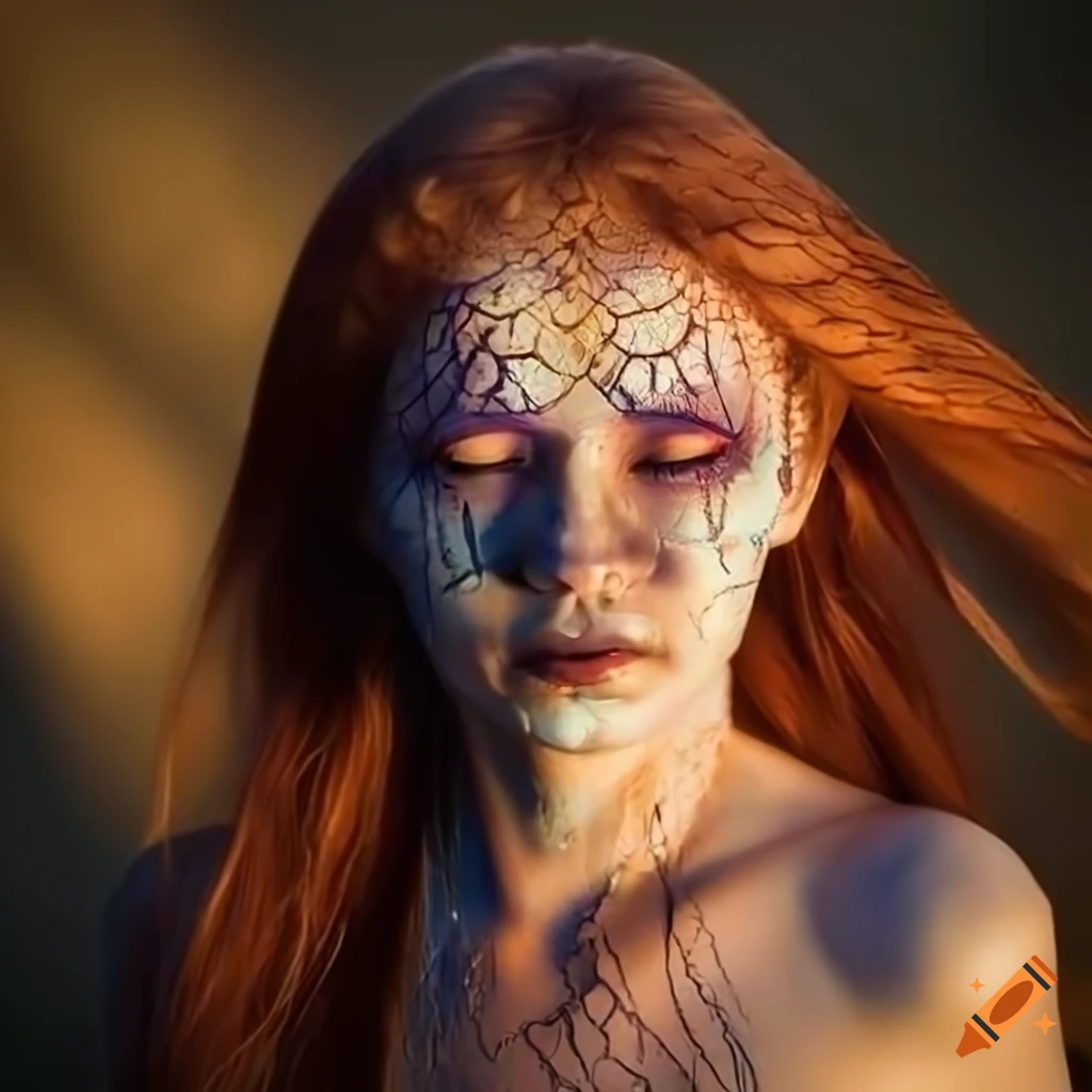 Portrait of an enchanting dragon woman with fractal scales and a captivating face on Craiyon