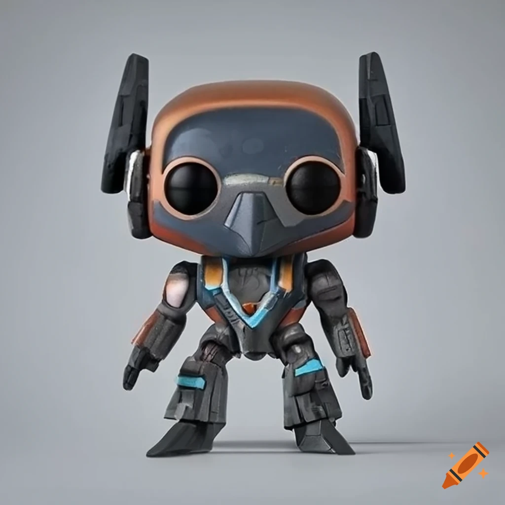 Funko pop figurine of robotech-macross vf-1 jet mecha on concrete ...