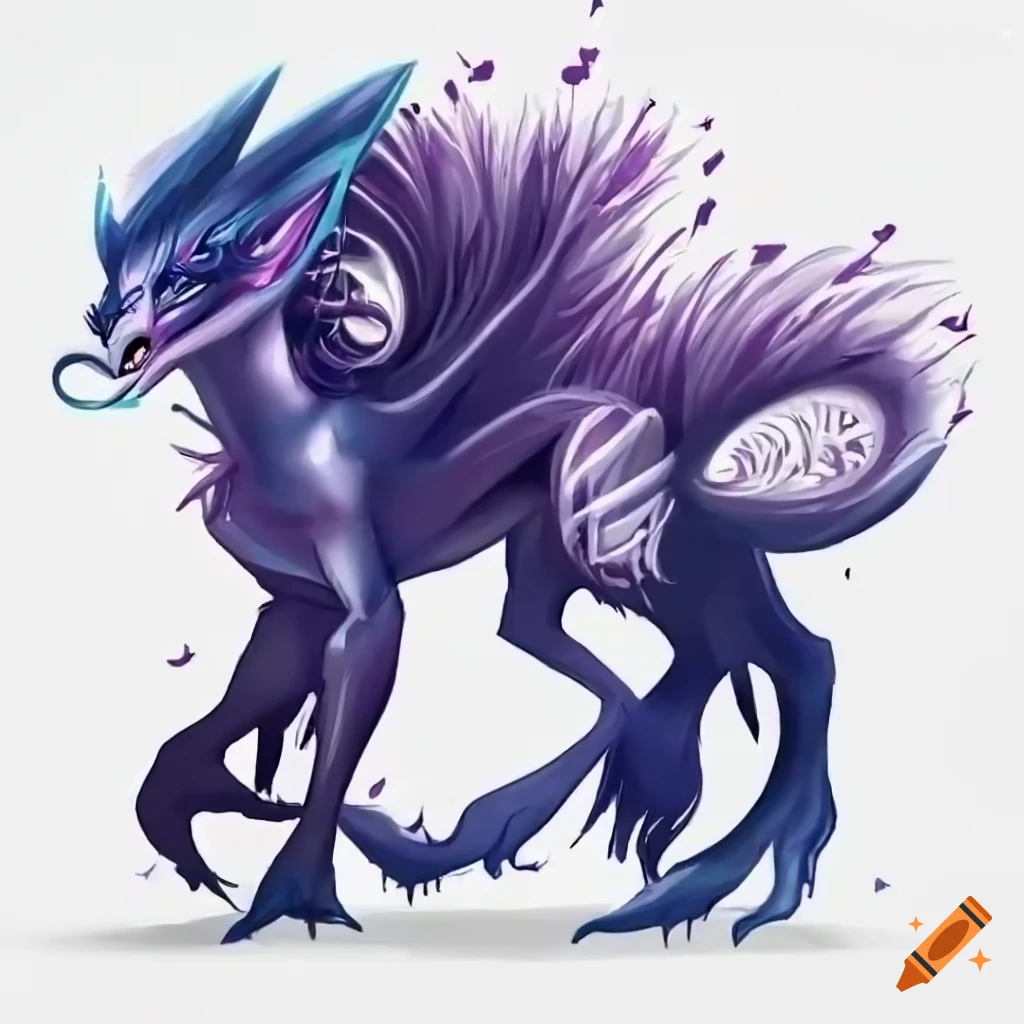 Elegant and graceful mythical quadrupedal creature with expressive eyes and a long tail on Craiyon