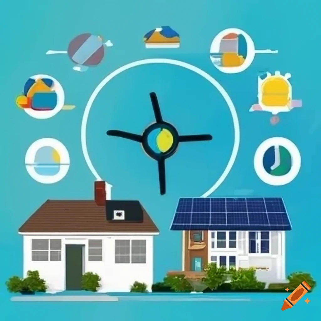 Detailed infographic on renewable energy and solar power system on Craiyon