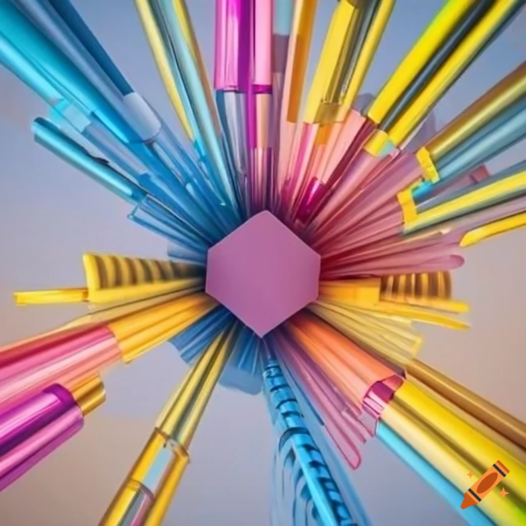 Colorful square tubes of different sizes in an urban environment on Craiyon