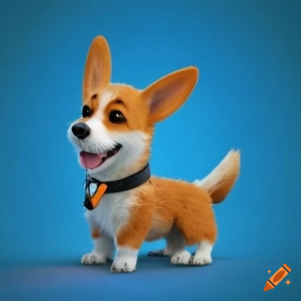 Charming corgi with expressive eyes in 3d pixar style on Craiyon
