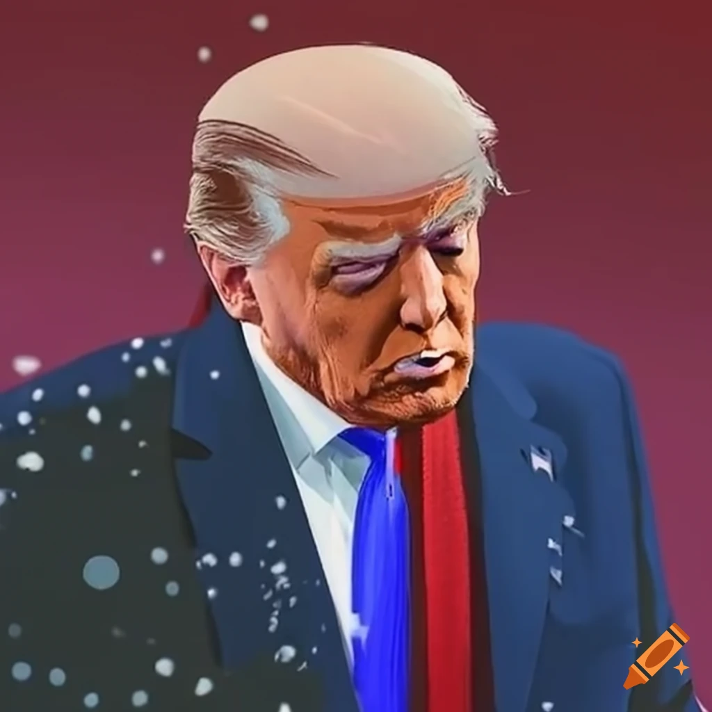 Donald Trump wrapped in a blanket looking cold on Craiyon