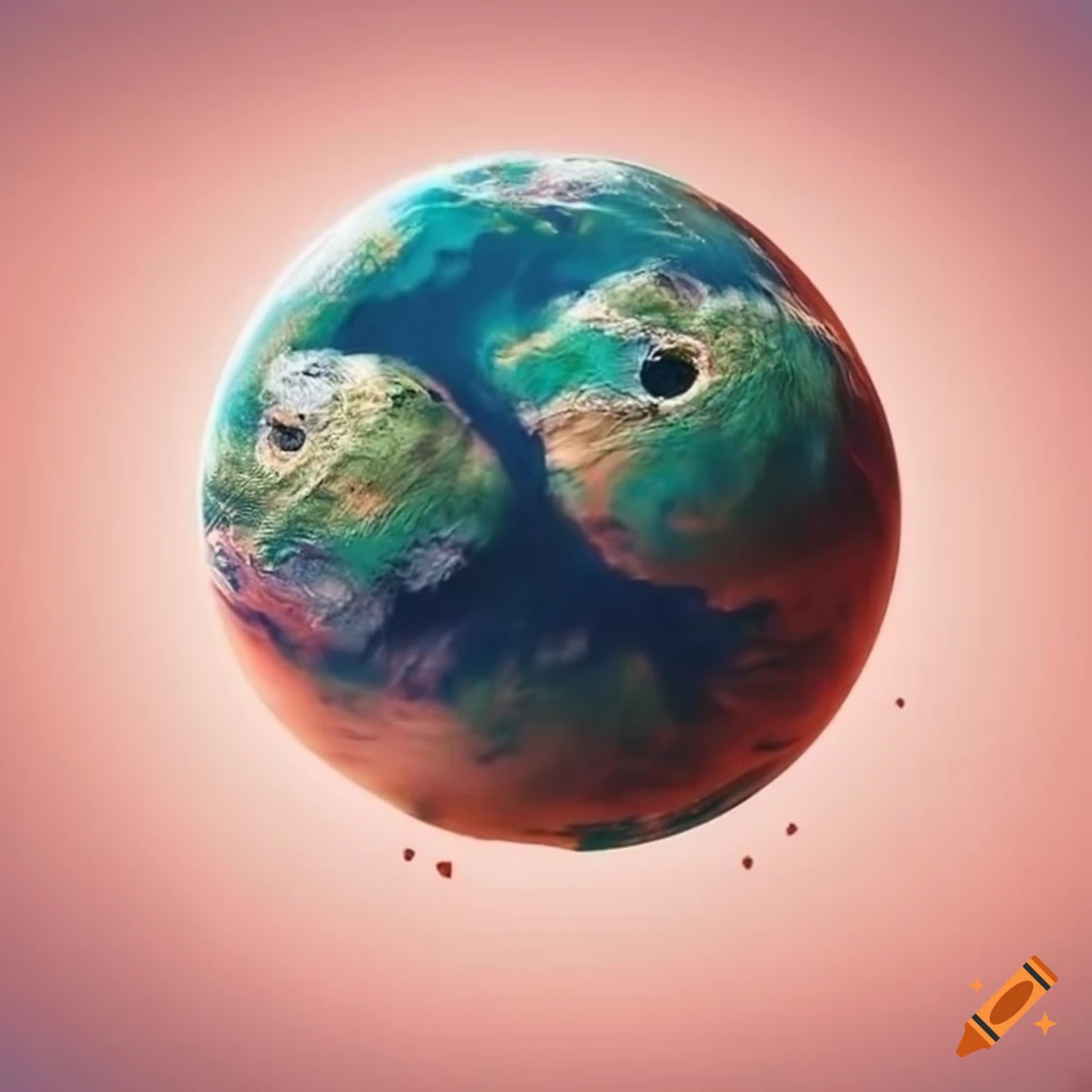 Artistic depiction of a fictional planet on Craiyon