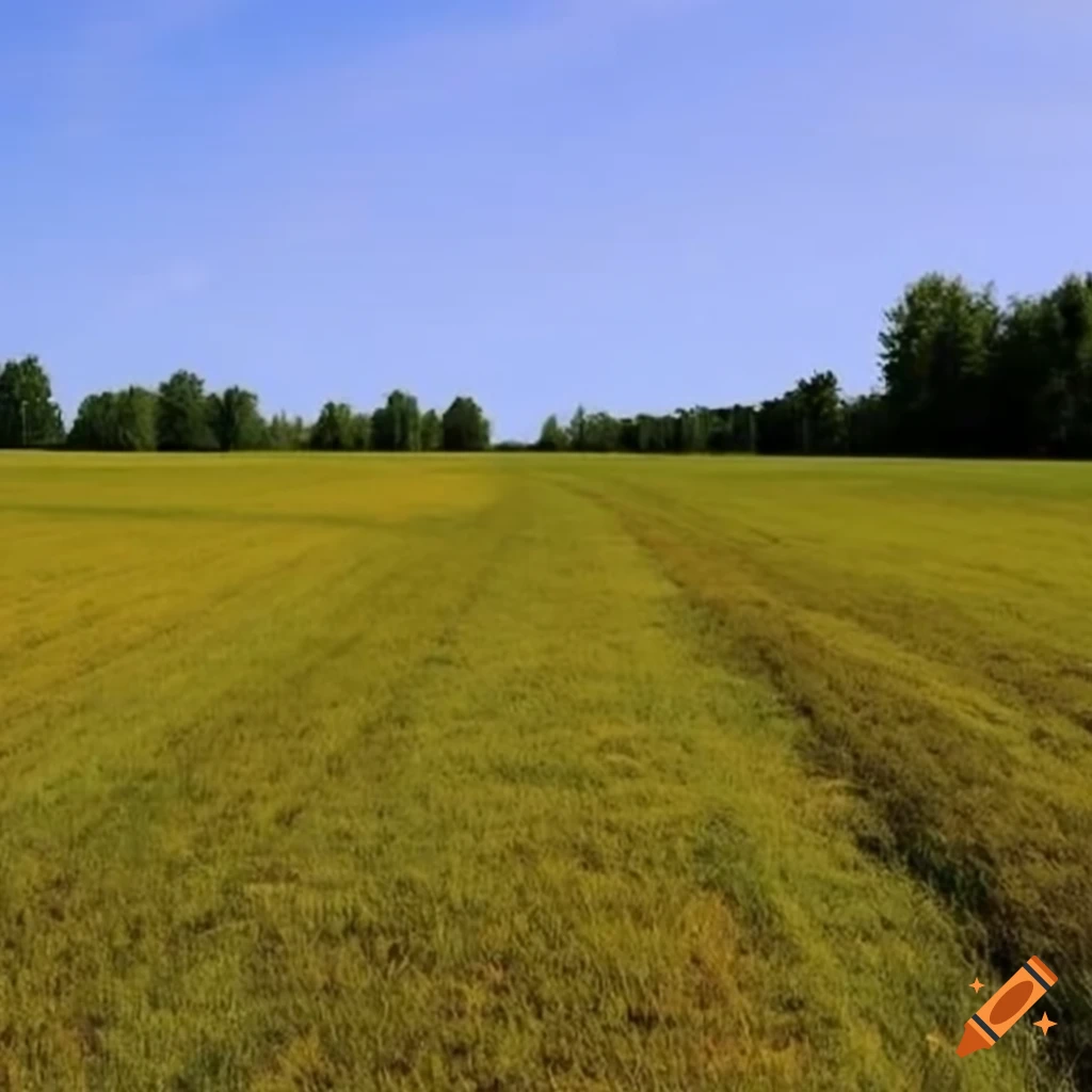 Liminal summer field with clear blue sky and bright colors on Craiyon