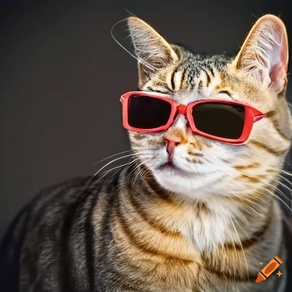 Cool cat wearing sunglasses on Craiyon