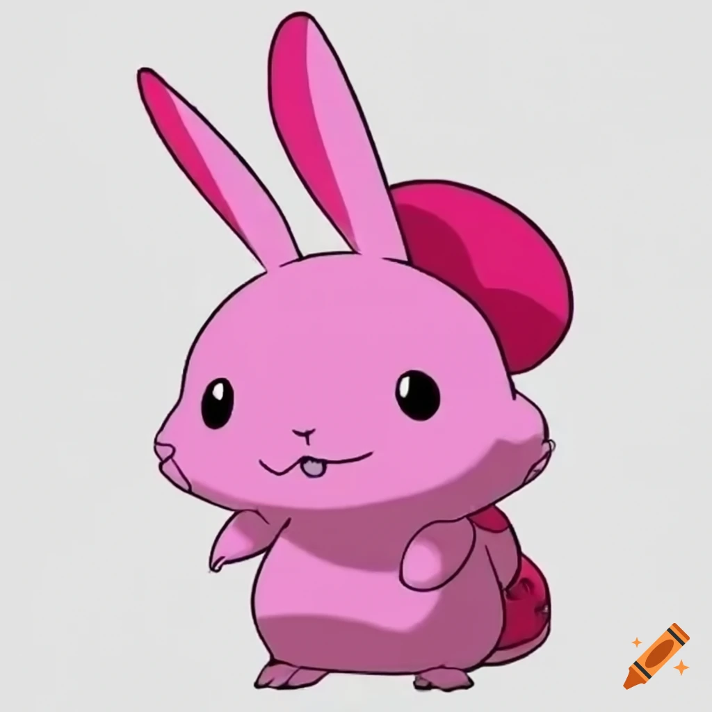Gigantic pink bunny pokemon on Craiyon