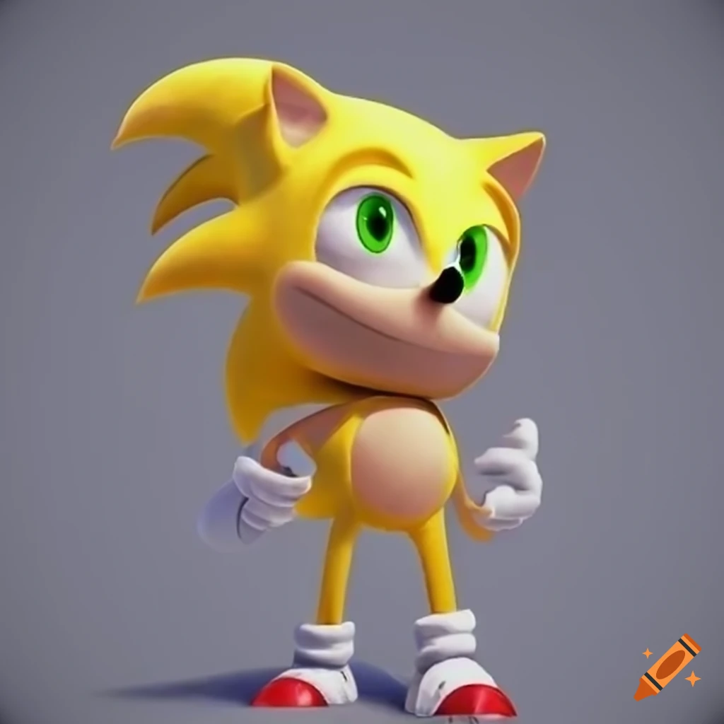 Yellow creature resembling sonic and pikachu in a pixar style on Craiyon