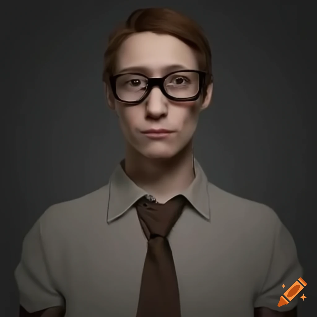 Nerd with glasses profile on Craiyon