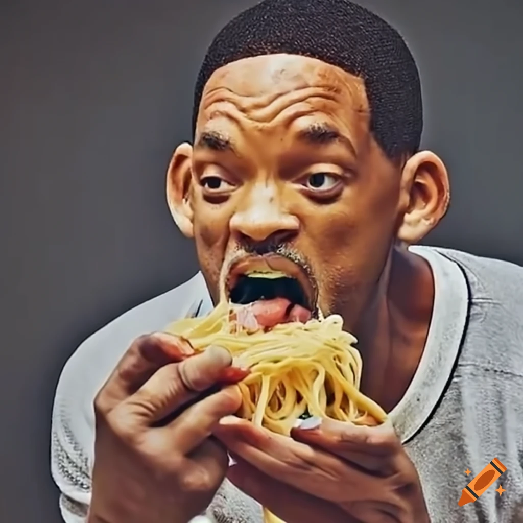 Will smith enjoying spaghetti on Craiyon